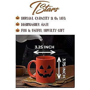 Tstars Jack O Lantern Cup Halloween Pumpkin Face Coffee Mugs 11 Oz. Orange