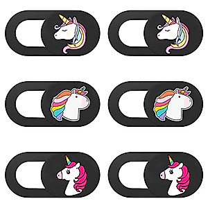 Anoys Webcam Cover (6 Pack) Ultra-Thin Camera Cover Privacy Protector, Cover Slide for Laptop/Mac/MacBook Air/iPad/iMac/PC/Phone, Webcam Covers Laptop Accessories - Colorful Unicorn