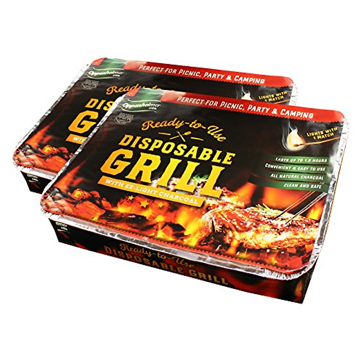 Oppenheimer USA Disposable Charcoal Grill On-The-Go Ready to Use Easy to Light Kosher (2)