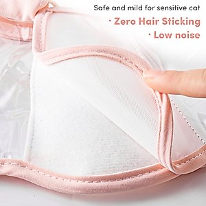 BENCMATE Cat Cone, Drawstrings Cat Cone Collar with Low Noise Fasteners, Transparent Cat Recovery Collar, Licking and Scratching Free Cone, Extra Soft Cat Surgery Collar (Pink,Small)