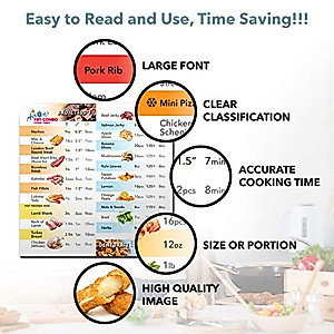 Air Fryer Magnetic Cheat Sheet Set, Instapot Air Fryer Accessories Cook Times Magnets, Instant Vortex Air Fryer Oven Combo Cooking and Frying Guide (White)