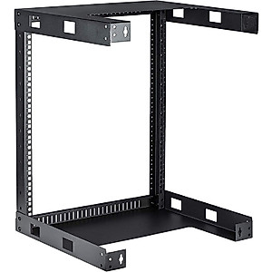 TECHTOO Wall Mount Rack Open Frame 19Inch Server Equipment Rack Heavy Duty Network Equipment Rack 13.7 Inch Deep - Black (09U)