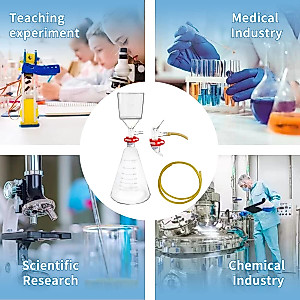 Buchner Funnel Filter Flask Set ，Laboratory High Borosilicate Glass Vacuum Filter with 1000ml Filter Bottle and 250ml Buchner Funnel