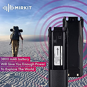 MIRKIT 3800 mAh UV82 Battery BL-8 7.4V Li-ion Compatible with Baofeng UV-82 MK3/5 UV 82HP UV 82 UV 82C Gmrs V1 MURS V1 Baofeng Accessories Baofeng Extended Battery Radio