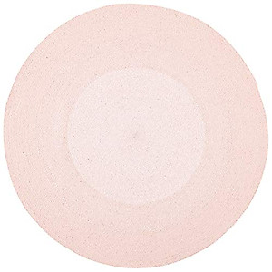 SAFAVIEH Cape Cod Collection 3' Round Pink CAP242U Handmade Braided Cotton Area Rug