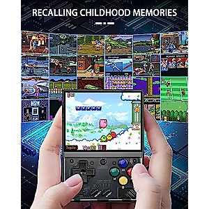 Miyoo Mini Plus Retro Handheld Game Console,Retro Game Emulator Console for Adults and Children,3.5" IPS Screen,64GB TF Card 10,000+ Games,Portable Rechargeable Open Source,Support WiFi (Black)