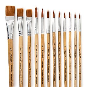 Brown Synthetic Flat & Round Brushes by Artist's Loft® Necessities™