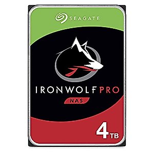 Seagate IronWolf Pro 4TB NAS Internal Hard Drive 3.5 Inch SATA 6Gb/s 7200 RPM 128MB Cache (ST4000NE001) (Renewed)
