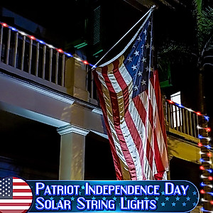 Meonum Solar Halloween Rope Lights Outdoor, 33ft 100 LED Rope Lights Waterproof, PVC Tube Fairy String Lights with 8 Modes for Halloween Night Party Garden Tree Decor (Red Blue White, 2 Pack)