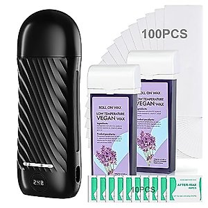 Roll on Wax Kit for Hair Removal, Digital Wax Roller Kit, Lavender Roller Waxing Kit, Home Waxing Kit for Women and Men