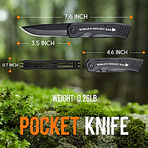 ONEAGE Fathers Day Gift for Dad Husband - 'World's Coolest Dad' Pocket Knife - Dad Gifts from Daughter & Son,Unique Birthday & Dad's Gift Idea,Gifts for Dad,Best Dad Gifts.