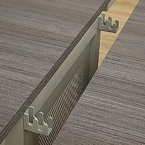 nbf signature series at Work 12' Conference Table with Warm Ash Laminate Top and Brushed Nickel Painted Steel Leg with Modesty Panel for Conference Rooms