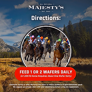 Majesty's Flex Wafers - Superior Horse / Equine Joint Support Supplement - Glucosamine, MSM, Chondroitin, Yucca, Vitamin C - 60 Count (2 Month Supply)