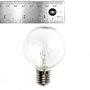 Hometown Evolution, Inc. (Box of 25) G50 Clear C9 E17 5/8" Intermediate Base - 2 Inch 7 Watt Replacement Light Bulbs