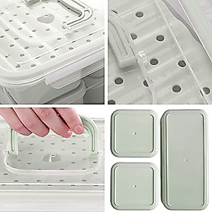 amokk Snackle Box Charcuterie Container with Handle Divided Lunch Box Containers for Adults Salad Container BPA Free (Green)