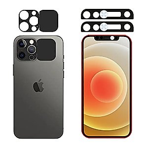 EYSOFT Camera Lens Cover Compatible for iPhone 12 Pro Max Bundled with iPhone Front Camera Cover (Silver),Protect Privacy and Security But Not Affect Face Recognition