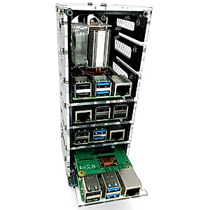 C4Labs Zebra Bramble Case – Raspberry Pi 5 4B & 3B+ (6 Stack, Black Ice)