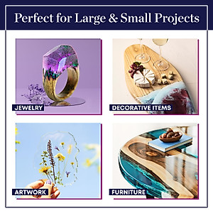 Crystal Clear Epoxy Resin Kit - 1 Gallon Craft Resin Epoxy Kit (.5gal Resin + .5gal Hardener) High Gloss UV Resistant Odor-Free Art Resin, BPA-Free and Non-Toxic Epoxy Resin Clear Formula 1gal