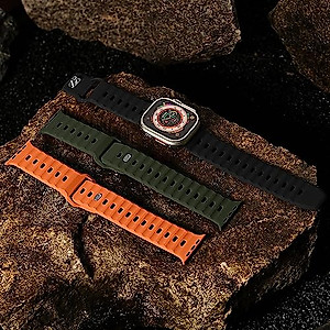 Suitisbest Sport Bands 3-Pack Compatible with Apple Watch Ultra 49mm, 45mm, 44mm for Men - Waterproof Silicone Bands with Anti-Scratch, Sweat-Wicking Properties