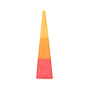 Shalhevet Light Pyramid Self Standing Long Lasting Havdalah Candle (Fire - Brown Orange Red)