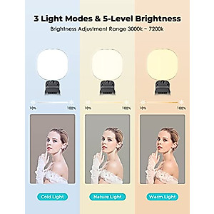 viozon Glow LED Streaming Light, Rechargeable Portable, Video Conference Light, Angle&Brightness&Color Temp Adjustable, 3000k-7200k,CRI≥90, Suitable for Monitor, Laptop, Zoom,Broadcast,Vlog