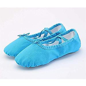 Goettin Ballet Canvas Professional Dance Shoes Gymnastics Yoga Shoes Children Adult Flat Shoes Blue