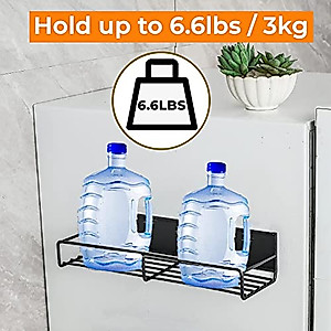 KNWOBL Magnetic Spice Rack Organizer,fridge spice rack,Magnetic Shelf Spice Storage,magnetic shelves,magnetic shelf for refrigerator,magnetic shelf for Seaoning,Jars and Utensils, 2 pack (black)