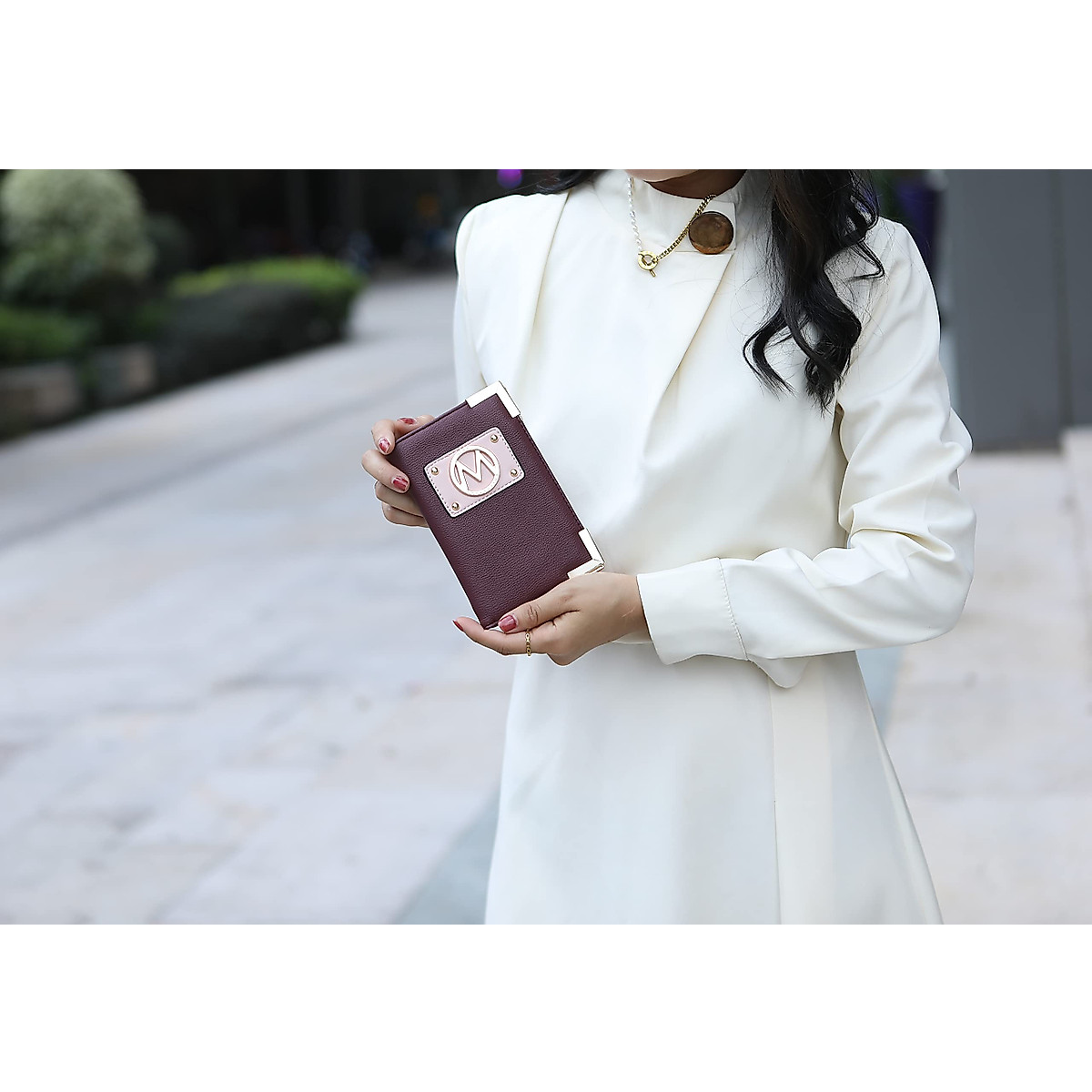 MKF Collection Women's Travel Gift 3 Piece Set - Wristlet Wallet -Passport Holder - Luggage Name Hang Tag