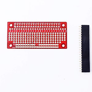 Treedix Compatible with Raspberry Pi Zero 2pcs GPIO Protoboard Breadboard HAT with Female Pin Connector PCB Prototyping Board （unwelding）