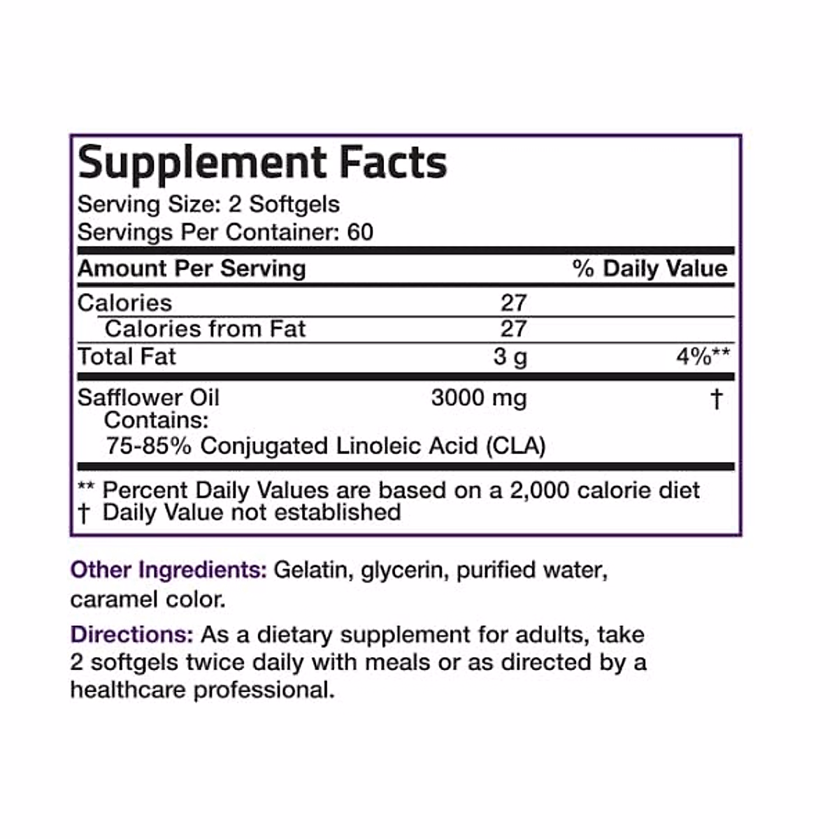 Bronson CLA 3000 Extra High Potency Supports Healthy Weight Management Lean Muscle Mass Non-Stimulating Conjugated Linoleic Acid 120 Softgels