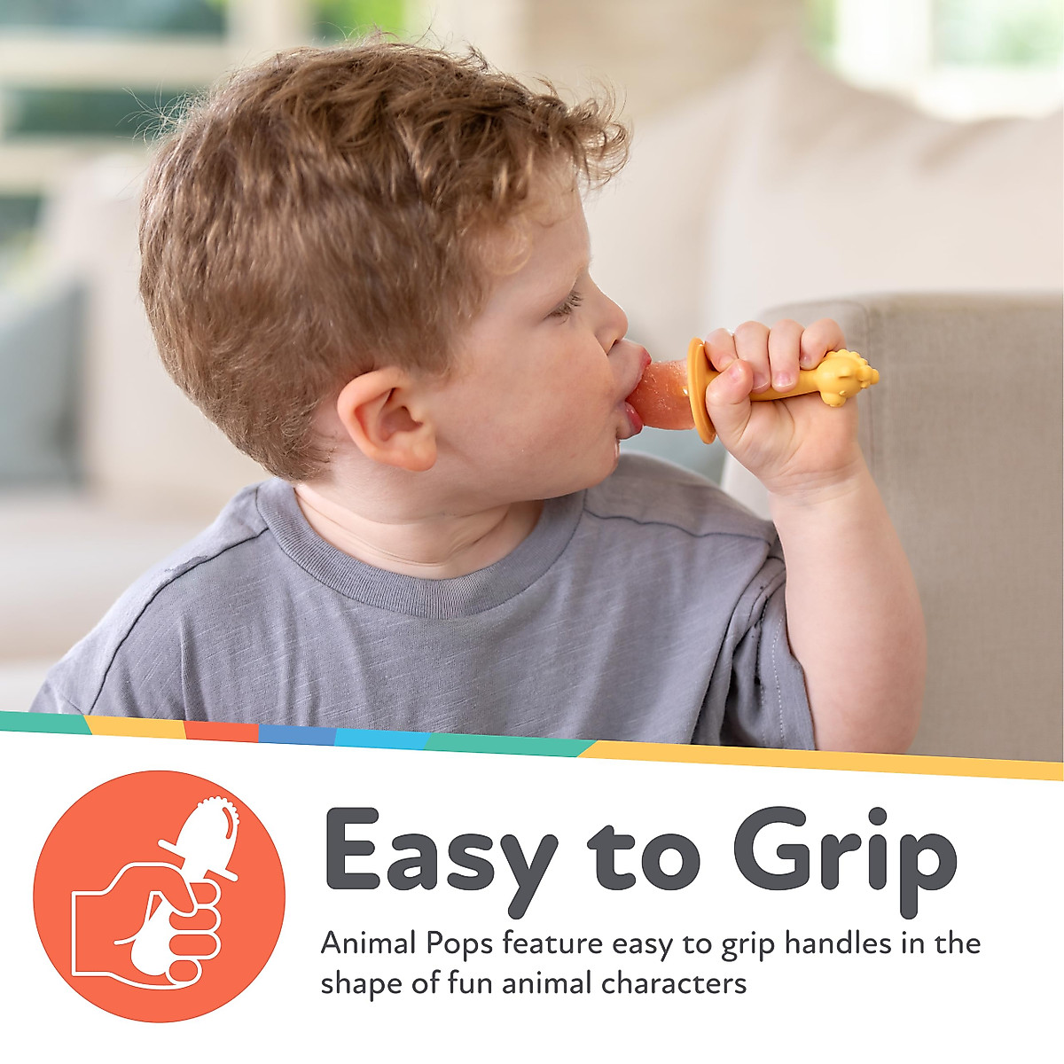 Nuby Animal Pops Ice Pop Mold - Homemade Treats for Kids - Teething Relief - 4+ Months