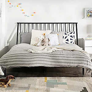 Walker Edison Lennon Platform, Queen (U.S. Standard), Black