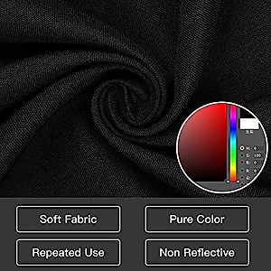 10 x 12 ft Black Backdrop, Polyester Fabric Chromakey Black Backdrop Background for Photography, Video, Studio and Television with 4 Backdrop Clips and 4 Spring Clamps