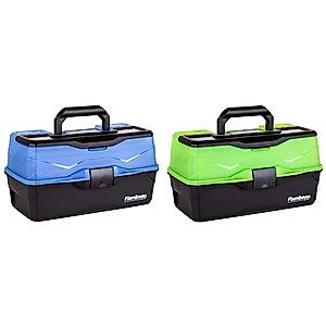 Flambeau Outdoors Classic Tray Tackle Box Bundle - Frost Blue/Black and Frost Green/Black