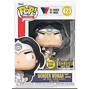Wonder Woman 80th Anniversary White Lantern Glow-in-The-Dark Pop! Vinyl Figure - EE Exclusive - Bundled with Compatible Pop Box Protector