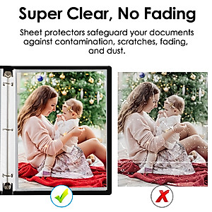 KTRIO Sheet Protector 8.5 x 11 inch Non-Glare Clear Page Protectors, Plastic Sleeves for Binders, Paper Protector for 3 Ring Binder Letter Size Top Loading, 100 Pack