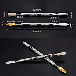 2 Pieces Leather Edge Dye Pen Leather Edge Printing Tool Leather Craft Dye Pen Oil Paint Roller Applicator for Leather Craft DIY Working (Round Head and Tapered Head)