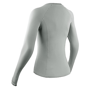 CADMUS Women's 3 Pack Compression Shirts Long Sleeve Yoga Athletic Running T Shirt,Black, Grey, Dark Green,X-Large