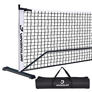 VINSGUIR Portable Pickleball Net, Pickleball Nets Designed for All Weather Conditions with Steady Metal Frame and Strong PE Net, Regulation Size Net with Carrying Bag