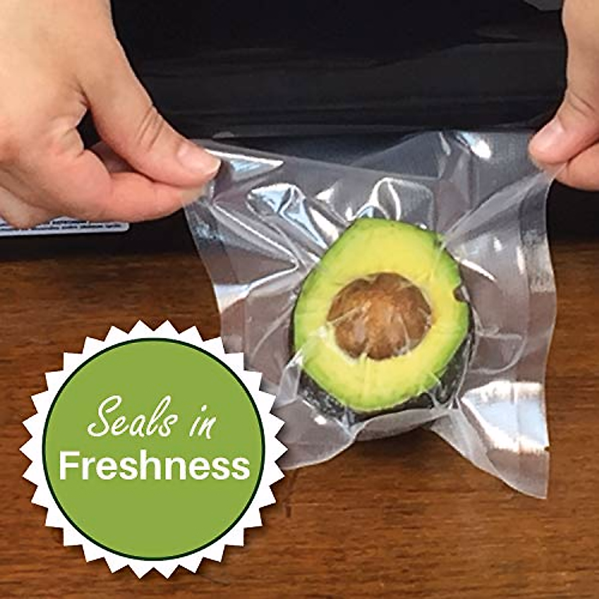 FoodVacBags 2 Rolls 8-Inch-by-50-Foot Vacuum Food Sealer Bags - Compatible with Foodsaver - Embossed Commercial Grade, Make Own Size for Sous Vide or Storage (8" x 50')