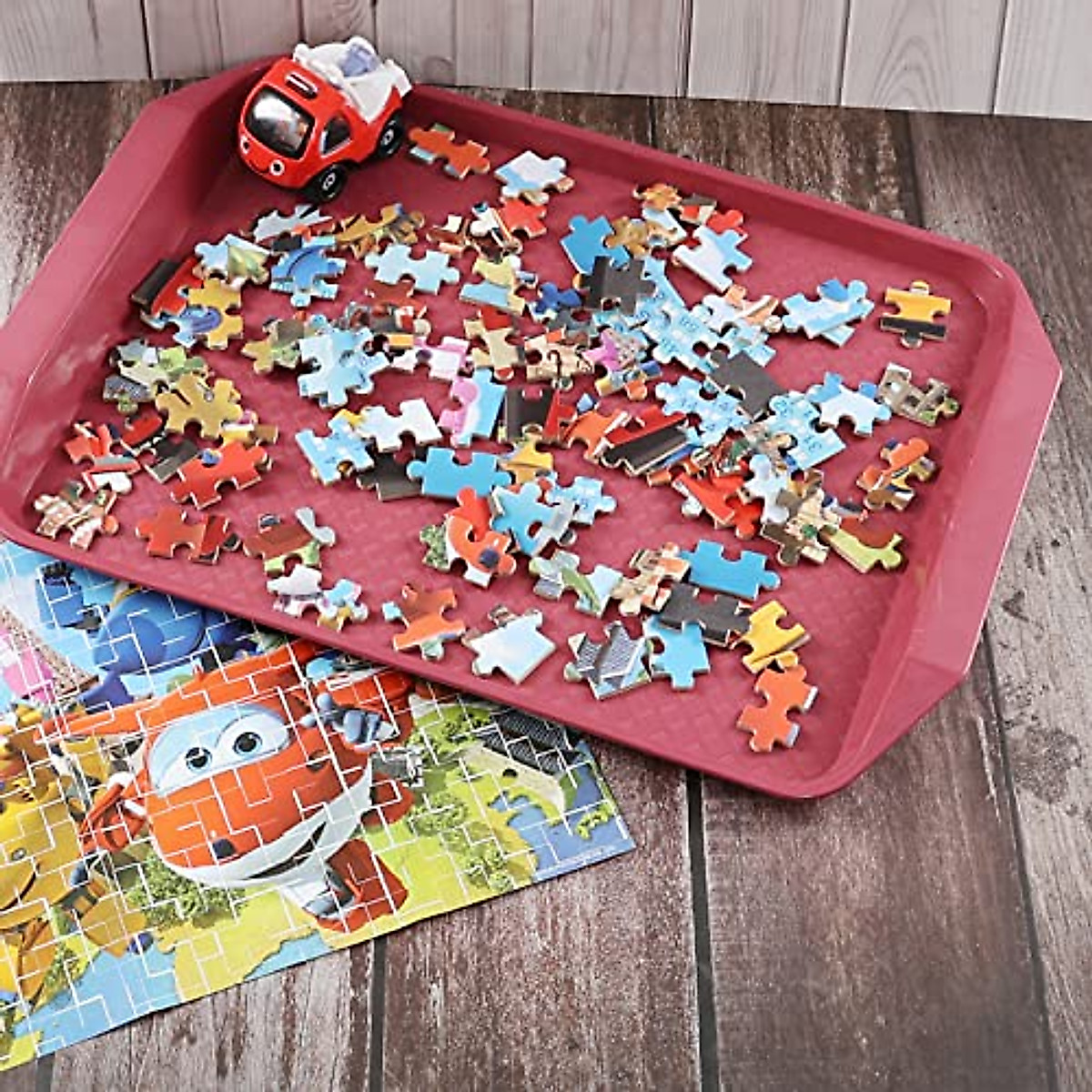 Leendines Plastic Food Serving Trays, 6 Packs Cafeteria Trays