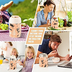 Halloween Characters Kids Womens Lunch Insulated Jar with Spoon 17oz/500ml Thermal Food Jar Stainless Steel Vacuum Leakproof Insulated Jar for Insulated Hot Food