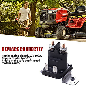 Gashwer 12V Starter Solenoid Relay Riding Lawn Mower Compatible with Cub Cadet XT1 XT2 Enduro RZT LT1 ZT1 ZT2 MTD Troy-Bilt Craftsman Yard Man Machines Zero Turn 725-06153A 725-06153