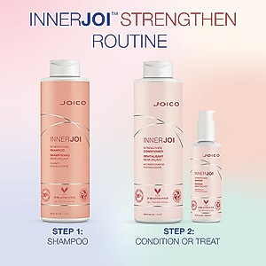 Joico InnerJoi Strengthen Shampoo and Conditioner | For Damaged, Color-Treated Hair | Sulfate & Paraben Free | Naturally-Derived Vegan Formula | 33.8 oz