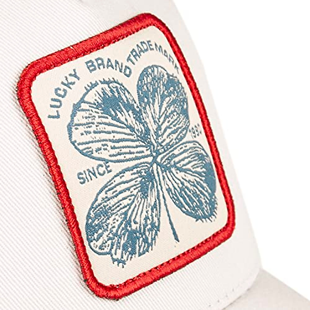 Lucky Brand Standard Trucker Mesh-Back Cap with Adjustable Snapback for Men and Women (One Size Fits Most), Clover Patch-Light Grey