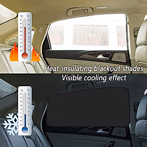 4Pack Car Window Shades with Magnets,Strong-Light Blocking&UV Protection Car Privacy Shades,Universal Essential Interior Accessories for Window Baby,Auto Camping and Napping Curtains