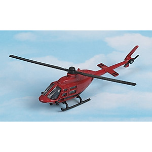 Hot Wings Planes Bell 206 Jet Ranger (Red) with Connectible Runway