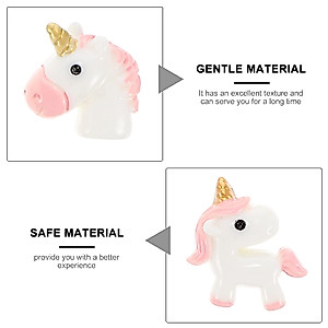 Amosfun 20Pcs Unicorn Accessories Girls Unicorns Slice Charms Birthday Cartoon Unicorn Charm Gift case Charms Cute Black Decor Scrapbooking fltaback Miniature Kits Button Resin Child Flat