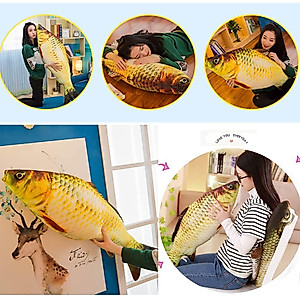 XIGUI 31 Inch Giant 3D Soft Fish Cushion Carp Plush Pillow Plush Throw Pillow, Home Ddecoration Kids Pillow Gift Stuffed Animal Toy