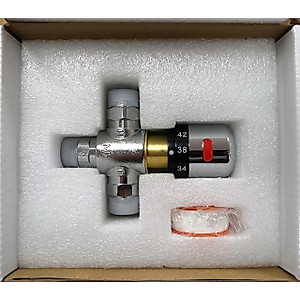 HHOOMMEE DN15 Thermostatic Water Mixing Valve, 3 Way 1/2 Inch Temperature Control Bathroom Faucet Shower Valve…